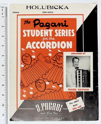 1953 Accordion Pagani Student Series Holubnicka Sheet Music | eBay
