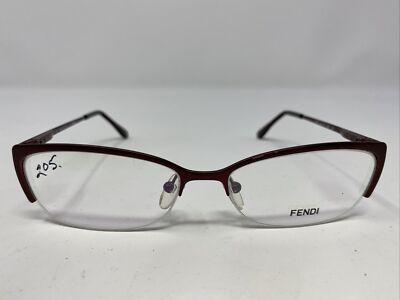 Fendi Italy F995 538 55-16-135 Burgundy Metal Half Rim Eyeglasses Frame ...