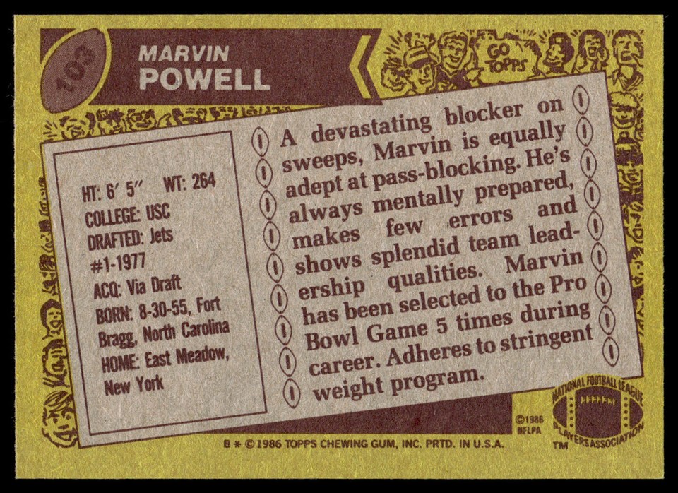 1986 Topps - #103 Marvin Powell EX | eBay