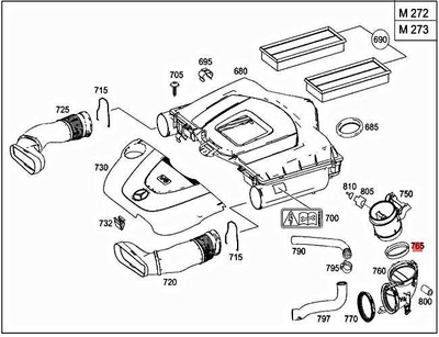 Genuine MERCEDES Sprinter Mass air flow sensor to housing Gasket ...