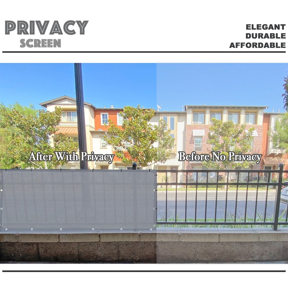 3', 4', 5', 6' Tall Balcony Fence Privacy Screen | Windshield Shade for ...