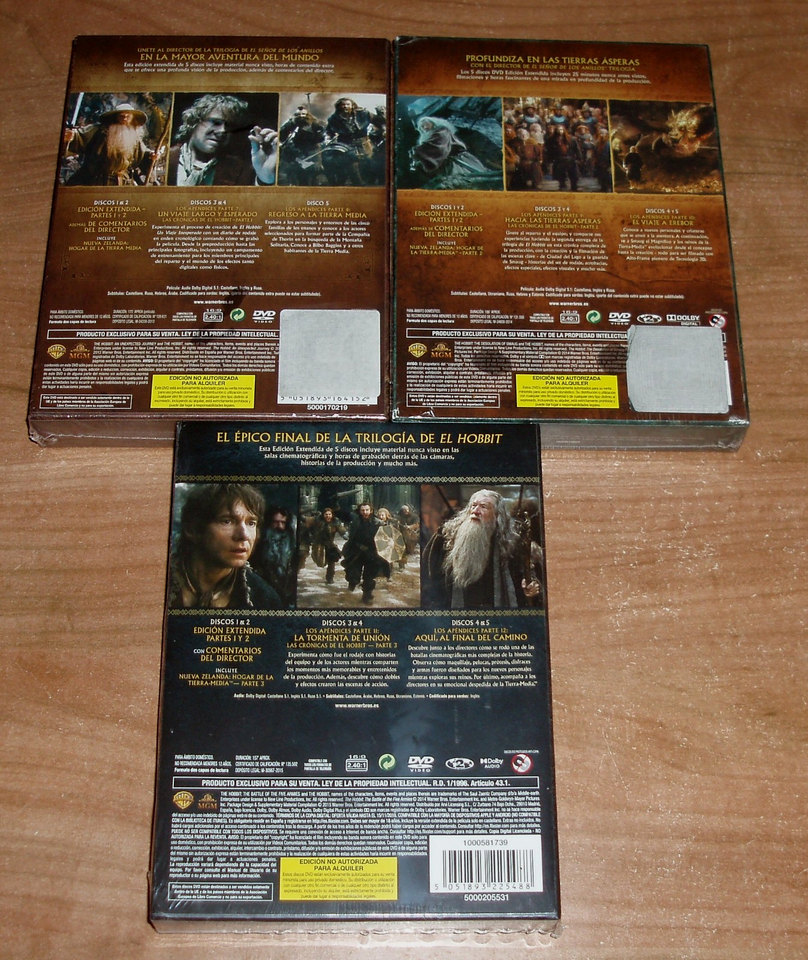 The Hobbit The Trilogy (The Hobbit) Extended Edition 15 DVD New Sealed ...