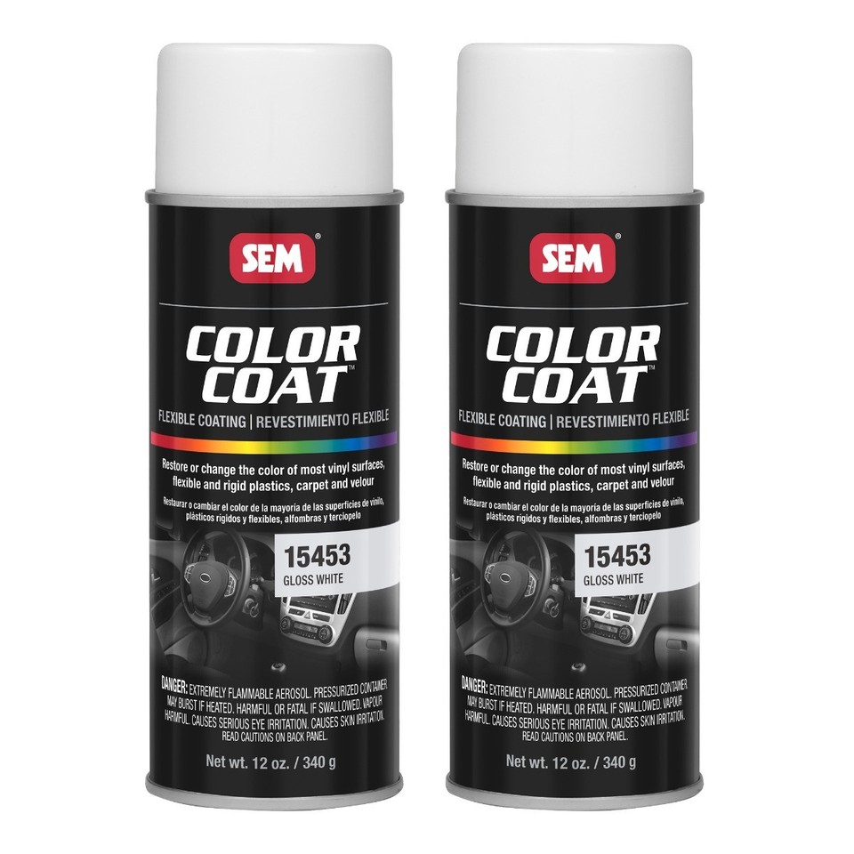 SEM 15453 Color Coat Gloss White Spray Paint Aerosol Can 12 oz. (2 Cans ...