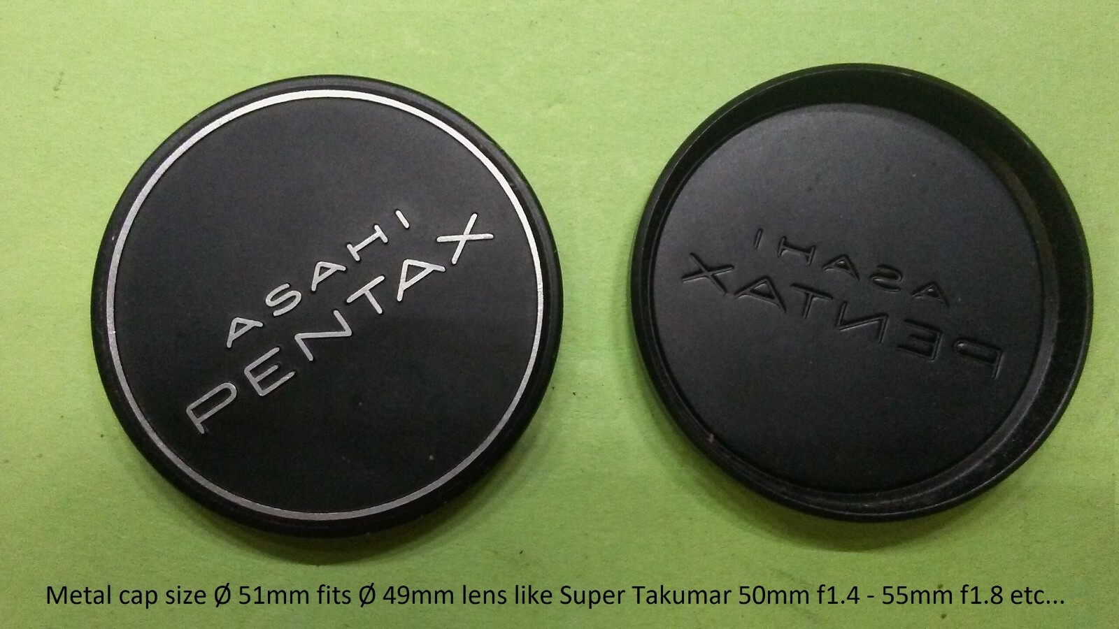 "" Asahi Honeywell Pentax Takumar Lens Cap Front rear M42 K cap ...