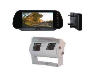 MOTORHOME VAN COLOUR MIRROR MONITOR TWIN REVERSING REVERSE CAMERA KIT ...
