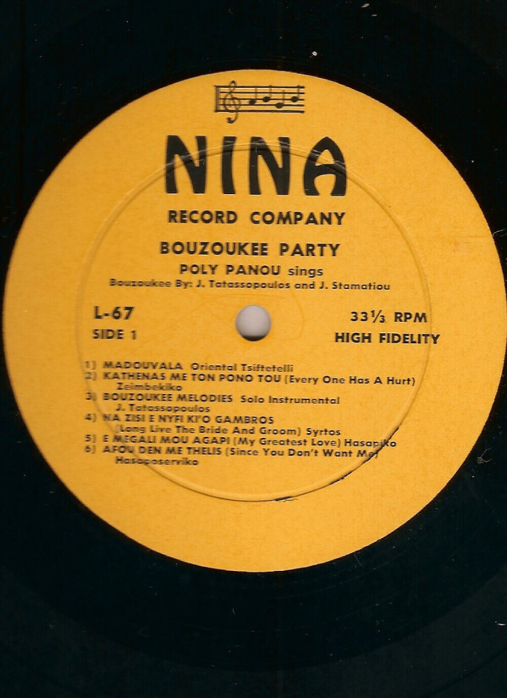 Poly Panou*, J. Tatassopoulos* and J. Stamatiou* - Bouzoukee Party (LP ...