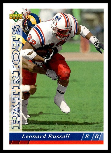 1993 Upper Deck #381 Leonard Russell New England Patriots Football Card ...