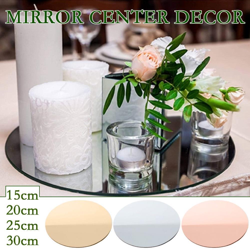 Circle Mirror Centerpieces Center Pieces Round Mirror Plate For
