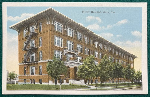 Mercy Hospital Gary Indiana IN Circa 1920 Litho Postcard Medicine Nurse ...