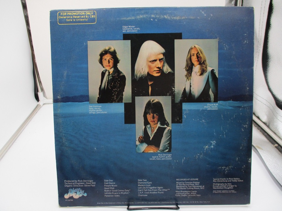 The Edgar Winter Group With Rick Derringer LP Record Ultrasonic Clean ...