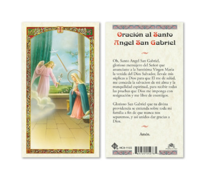 Oración al Santo Ángel San Gabriel - Spanish - PAPERSTOCK Holy Card HC9 ...