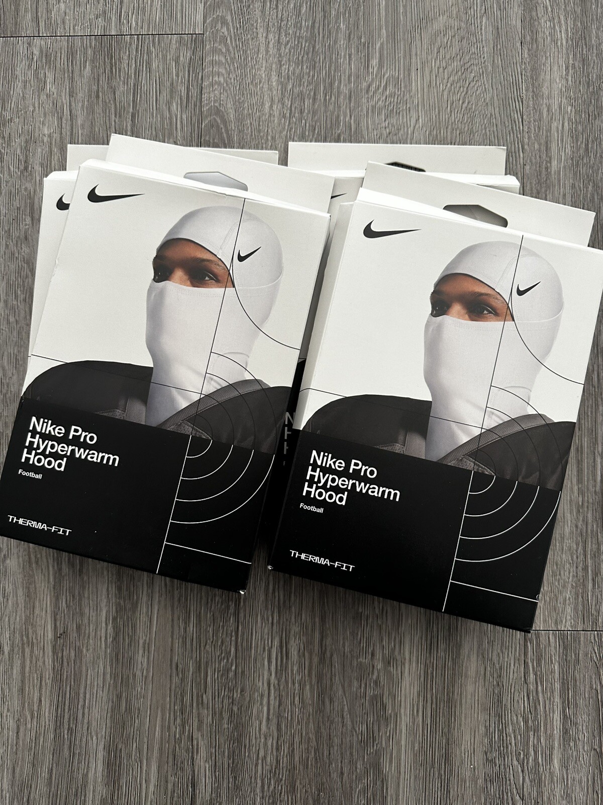 Nike Pro Hyperwarm Hood Therma Fit Unisex White Black Ski Mask Football ...