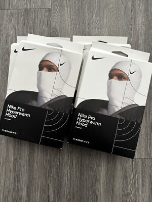 Nike Pro Hyperwarm Hood Therma Fit Unisex White Black Ski Mask Football ...