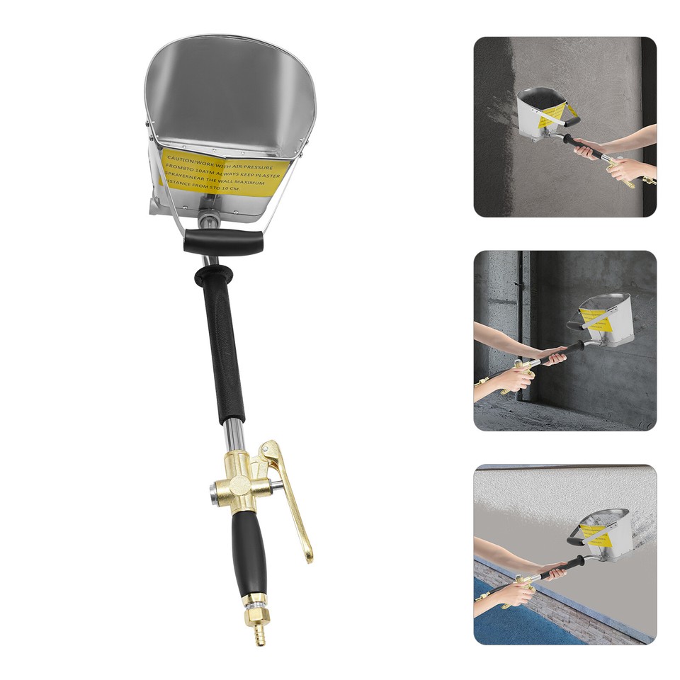 4 Jet Cement Mortar Concrete Air Stucco Plastering Sprayer Hopper Paint ...