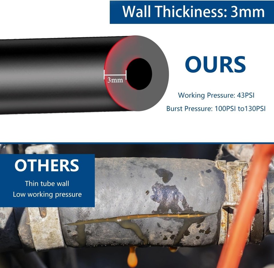 Vacuum Line Kit, 6Pcs 5Ft Vacuum Hose Automotive with 65Pcs Vacuum Line ...