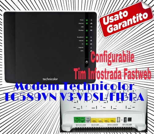 MODEM TECHNICOLOR TG589VN V3 ADSL / ADSL2 / ADSL2+/VDSL2(FIBRA)FTTC | eBay