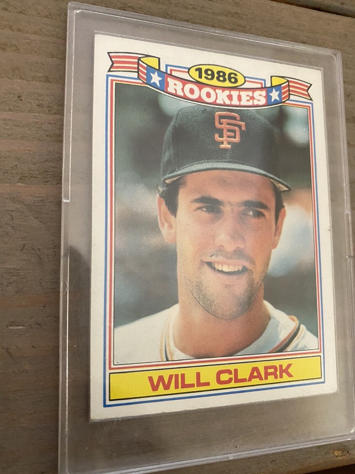 RARE ERROR CARD Topps 1986 Will Clark Rookie Card. Error Dot On Back ...