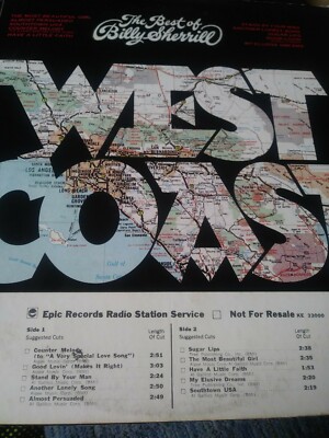 WEST COAST - THE BEST OF BILLY SHERRILL - 1974 EPIC PROMO LP (KE 33000 ...