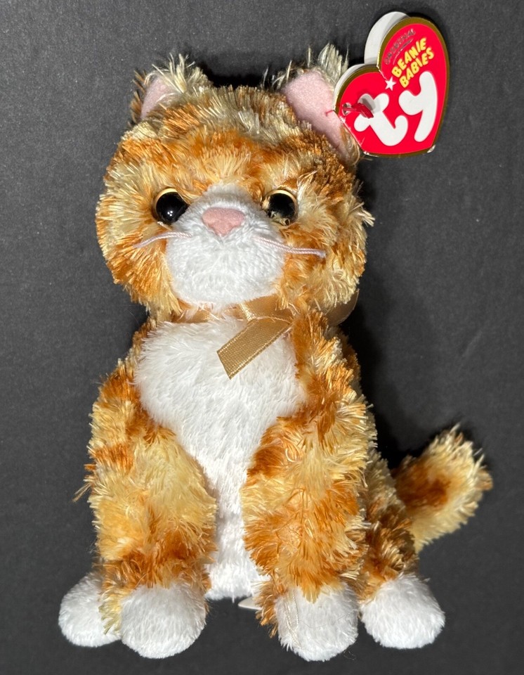TY Beanie Baby Romeo Cat Plush Kitten Orange Striped 6"Tall Stuffed ...