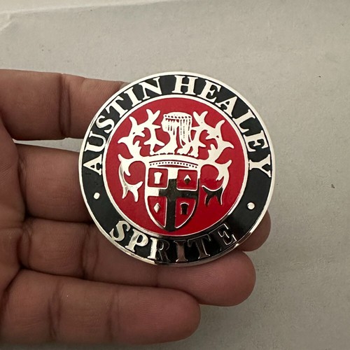 AUSTIN Healey Sprite RED BLACK Club Brass Chrome Badge Emblem | eBay