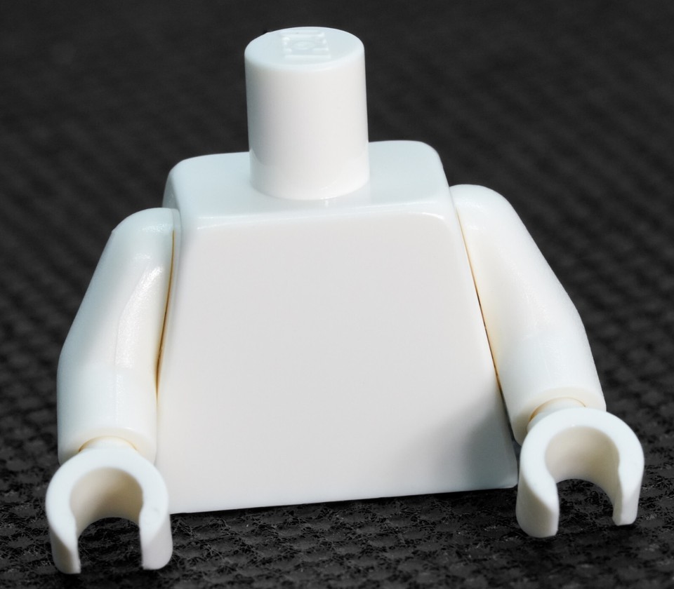 ☀️NEW LEGO Minifigure Minifig Torso Body Plain White Torso w/ White ...