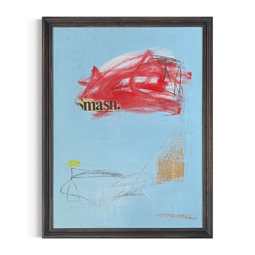Original Massive Framed Mixed Media Collage Abstract Art Painting 31x24 ...
