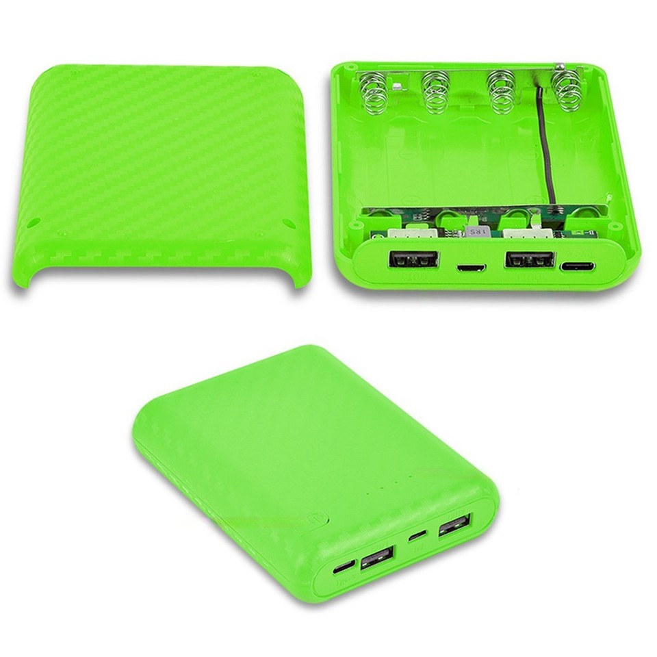 Battery Box Power Bank Charger Case 4 Slots with Dual USB Output 5V 24A ...