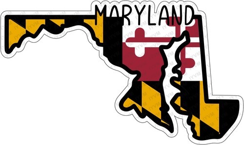 State of Maryland Flag Map Sticker Decal USA Maryland State | eBay