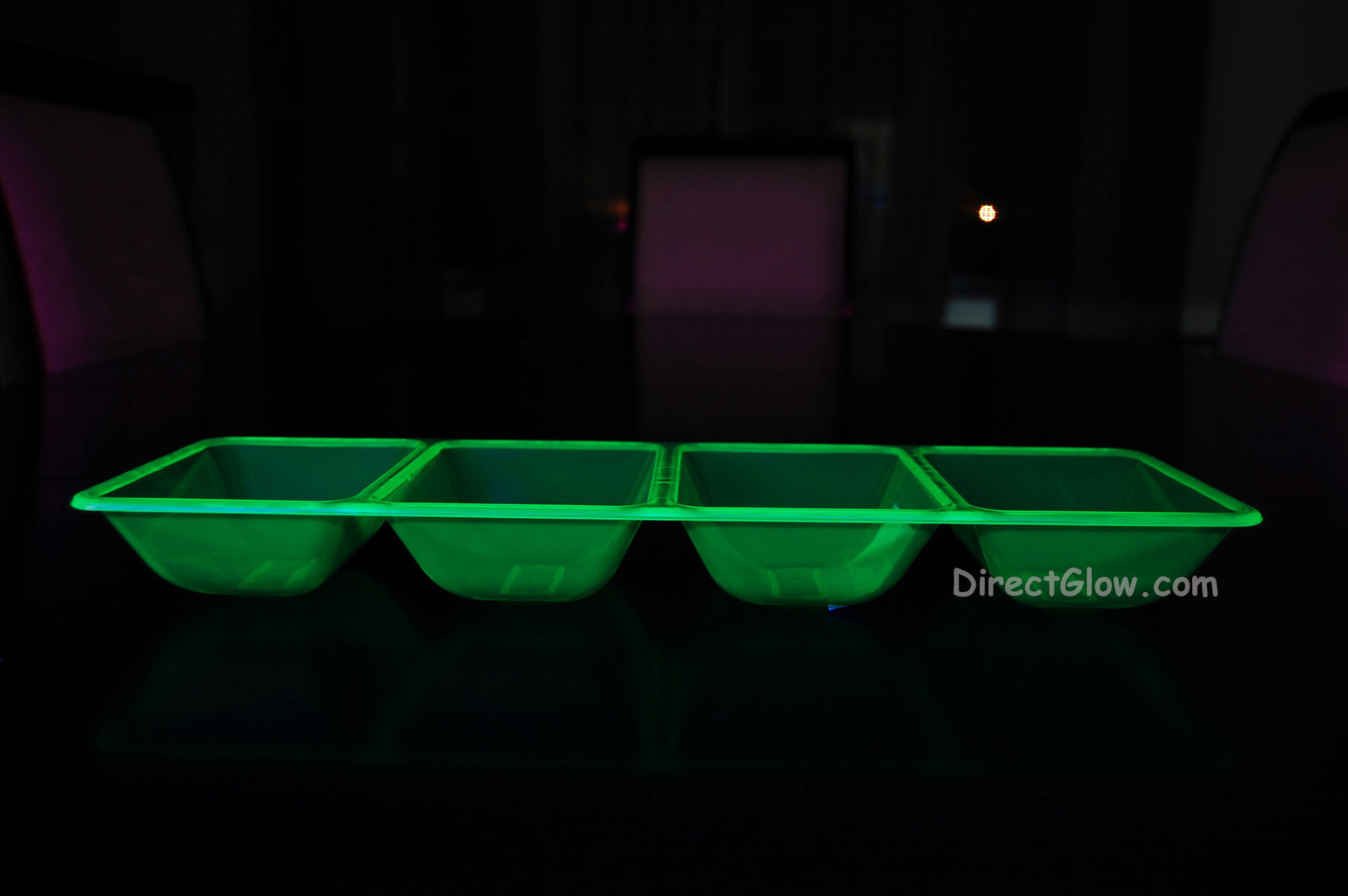 DirectGlow Neon UV Blacklight Reactive 4 Compartment Serving Tray Glow ...