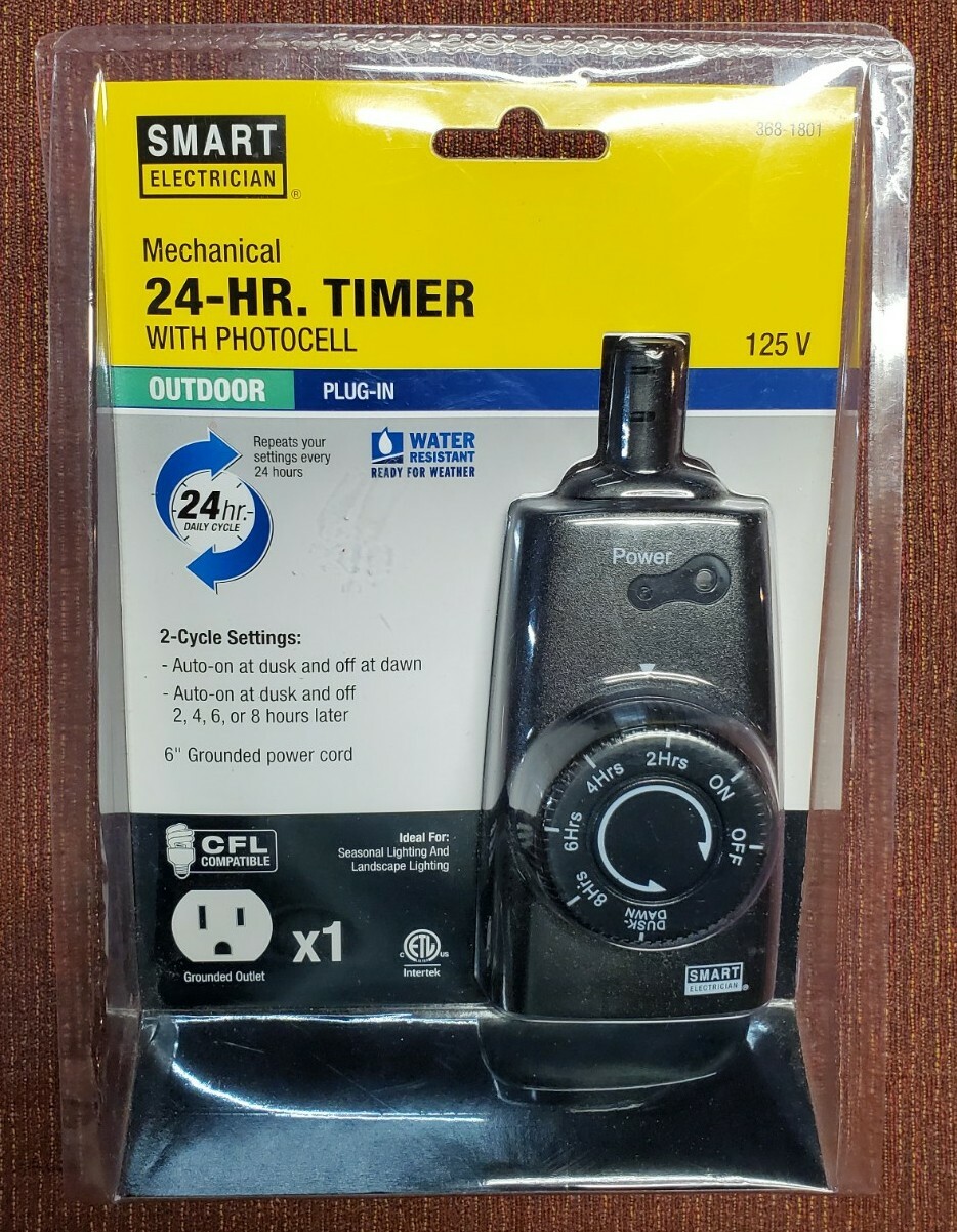 Smart Electrician 24-hour Outdoor Timer With Photo Cell - 1 Grounded ...