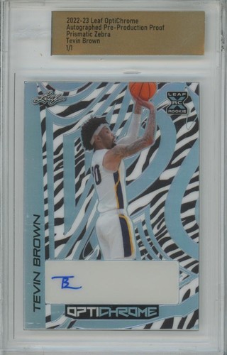 2022 Leaf OptiChrome Proof Prismatic Zebra Tevin Brown 1/1 Auto RC ...