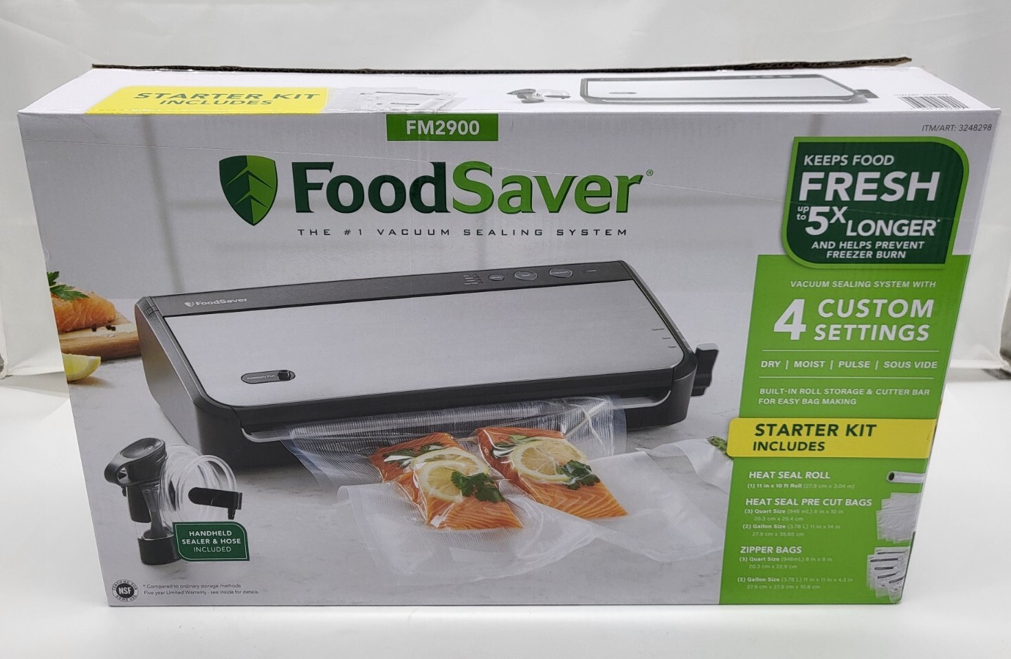 FoodSaver Vacuum Sealing System W/ Handheld Sealer Attachment FM2900 ...