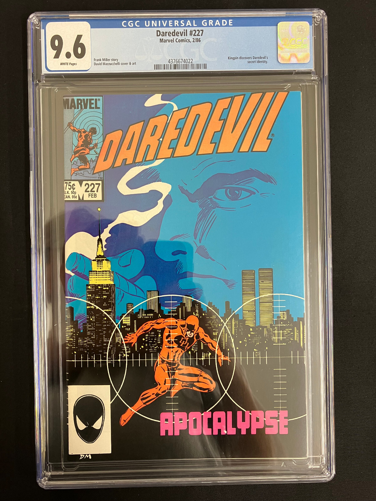 Daredevil #227 CGC 9.6 (1986) White pgs! New slab! Frank Miller! BORN ...