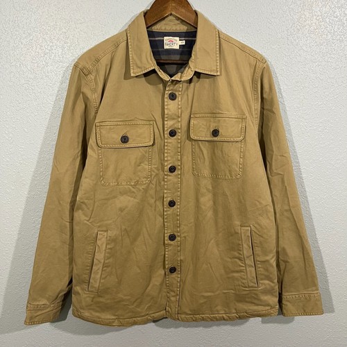 Faherty Mens Stretch Blanket Lined CPO Jacket Tan Size Medium | eBay