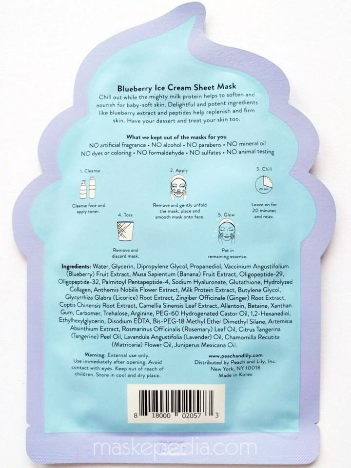 Peach Slices Blueberry Ice Cream Sheet Mask, Firm + Revive 0.84 fl. oz ...