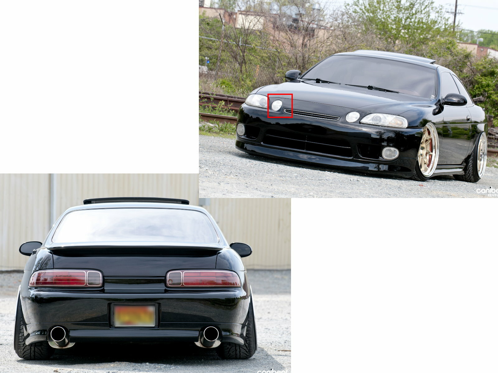 SC300/SC400 Z30 1992-2000 Projector Headlight HIGH BEAM BLACK for LEXUS ...