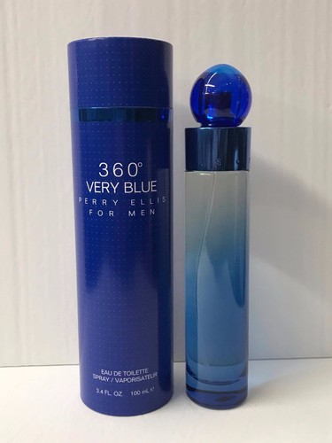 360 Very Blue by Perry Ellis 3.4 oz / 100 ml EDT Cologne for Men New In ...