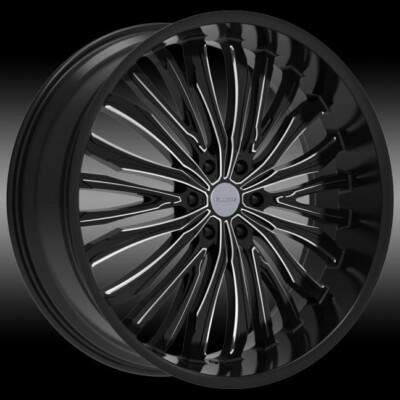 26" Inch Black & Milled Velocity Vw36 M Wheels Rims 6x139.7 6x5.5 Elure ...