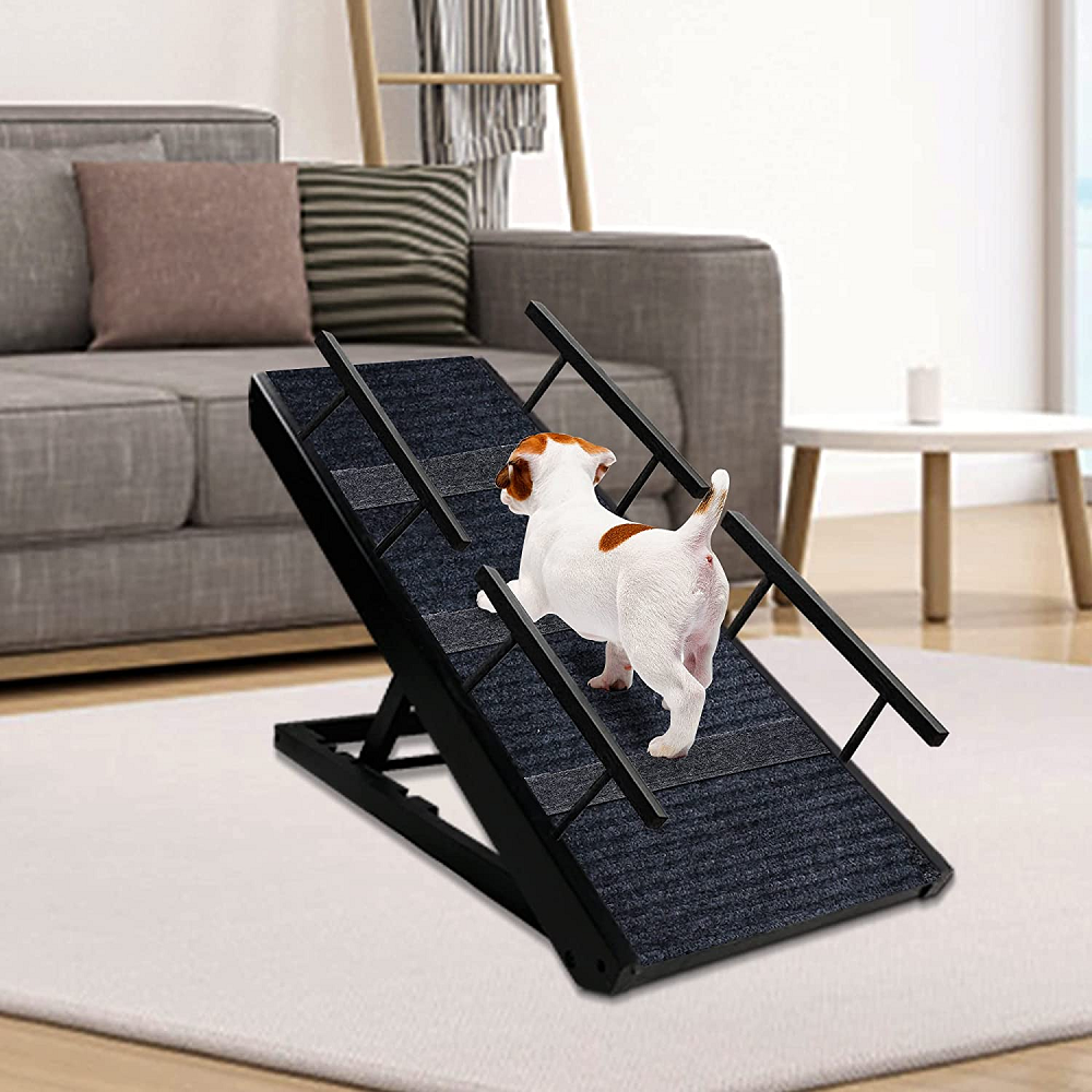 57" Lengh 6 Height Adjustable Pet Ramp Folding Dog Ramp &Non Slip ...
