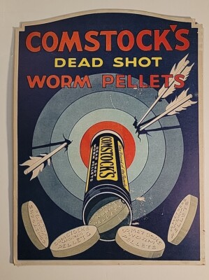 Vintage Comstock Dead Shot Worm Pellets Advertising Sign | eBay