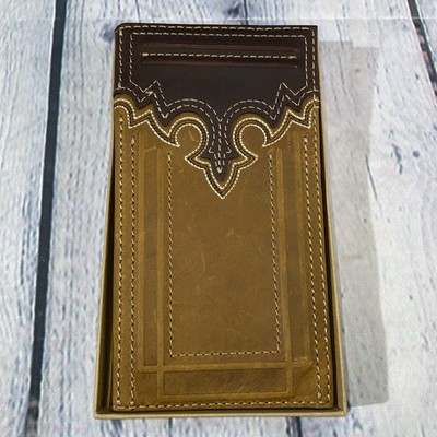 Tony Lama Mens Western Rodeo Wallet Yoke Trapunto Accents Leather ...