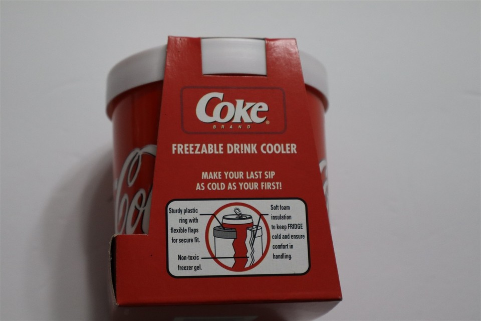 NEW Coca-Cola Coke Freezable Drink Cooler Koozie Can Holder Red Logo ...