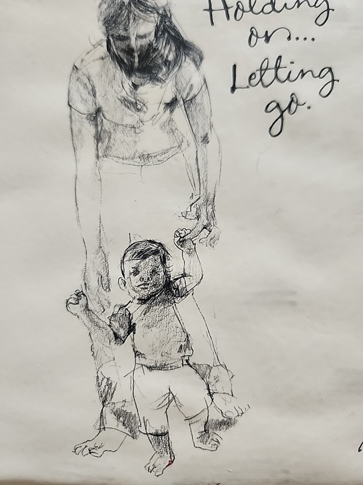 Hallmark By Ken Sheldon "Holding On Letting Go" Decorative Ceramic Tile ...