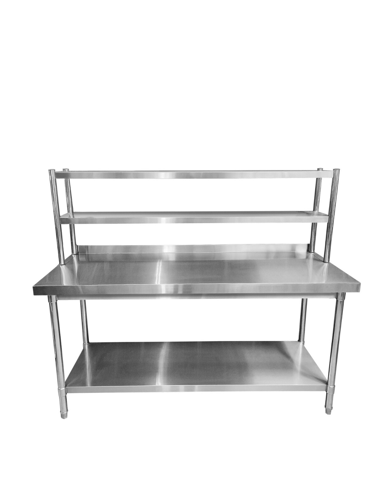 Stainless Steel Table With Over-shelf Gantry Kitchen Bench Commercial ...