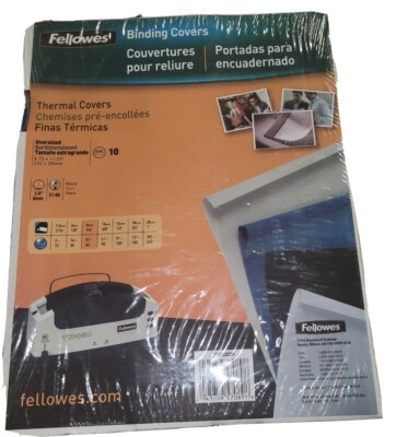 Fellowes Thermal Binding System Covers 60-Sheet Cap 11 x 8 1/2 Clear ...