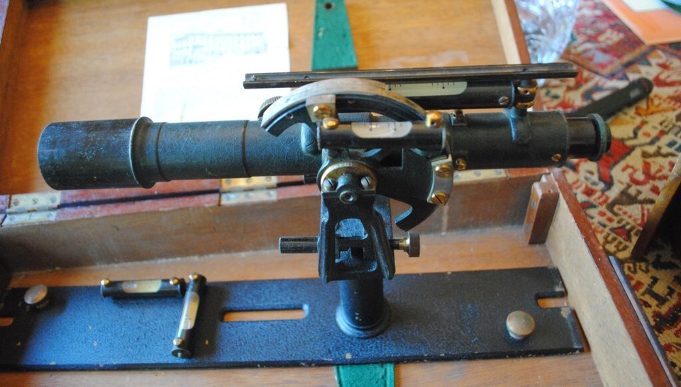 ANTIQUE TRANSIT BUFF AND BUFF BOSTON PLANE TABLE # 23638 ORIGINAL CASE ...