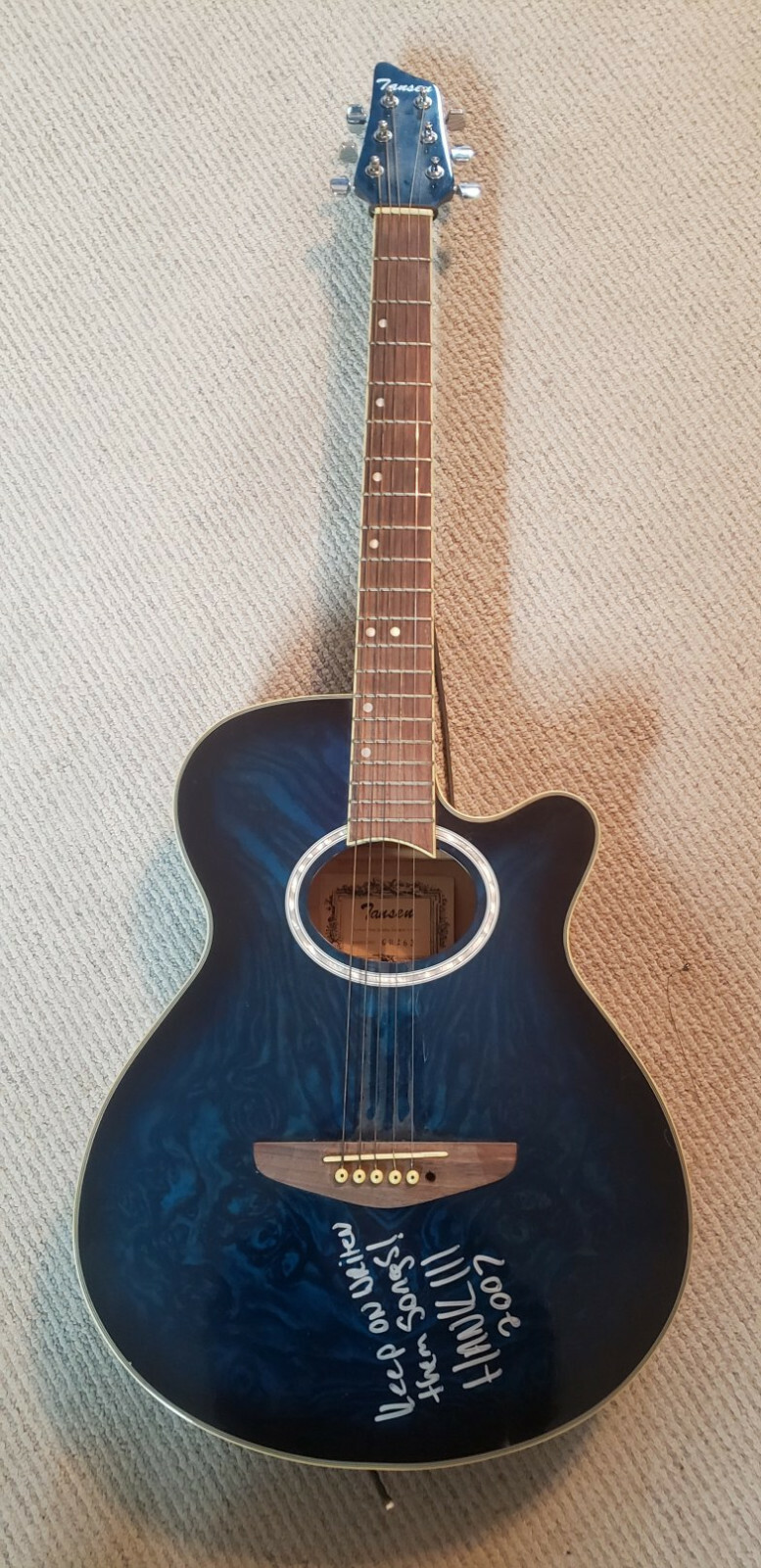 HANK WILLIAMS III JANSEN GUITAR - HAND SIGNED AUTOGRAPHED & PLAYED BY ...