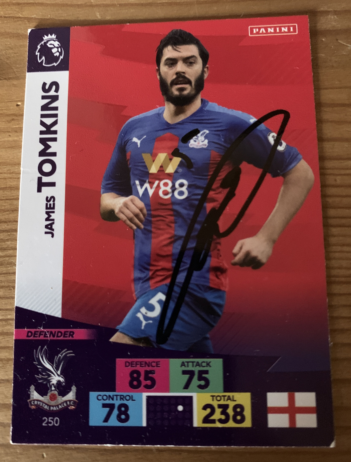 JAMES TOMKINS SIGNED CRYSTAL PALACE 2020/21 ADRENALYN XL TRADING CARD ...