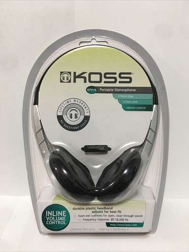 Koss KPH/6 Portable Stereophone Ultra Light Headphones Inline Volume ...