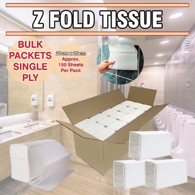1200 x Z Fold Tissue Paper Multifold White Disposable Kitchen Soft Hand ...